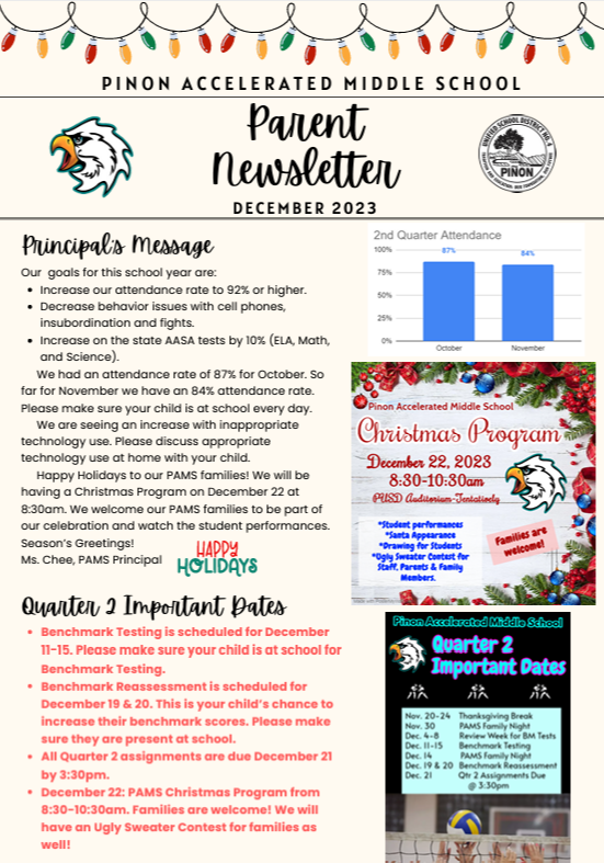 PAMS Updates | Piñon Unified School District