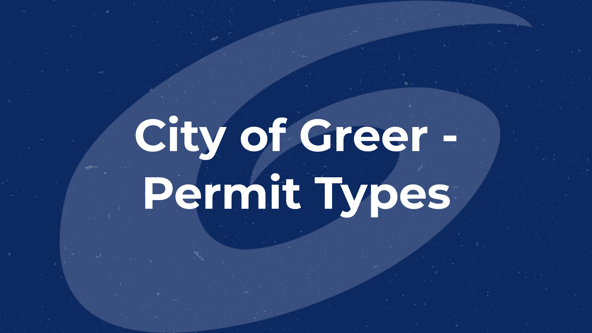 Permit Types | City of Greer