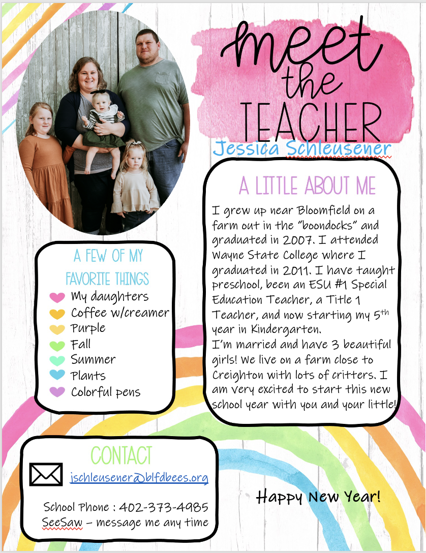 Kindergarten | Bloomfield Community School District