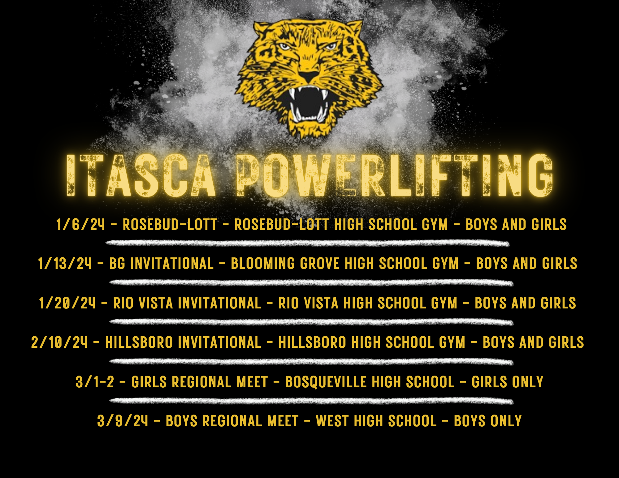 Athletic Schedules | Itasca ISD