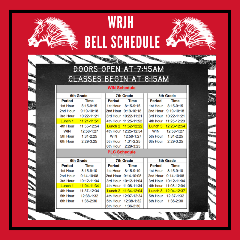 Daily Schedules & Procedures | Will Rogers Junior High