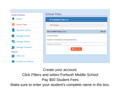 Student Fees | Forbush Middle School