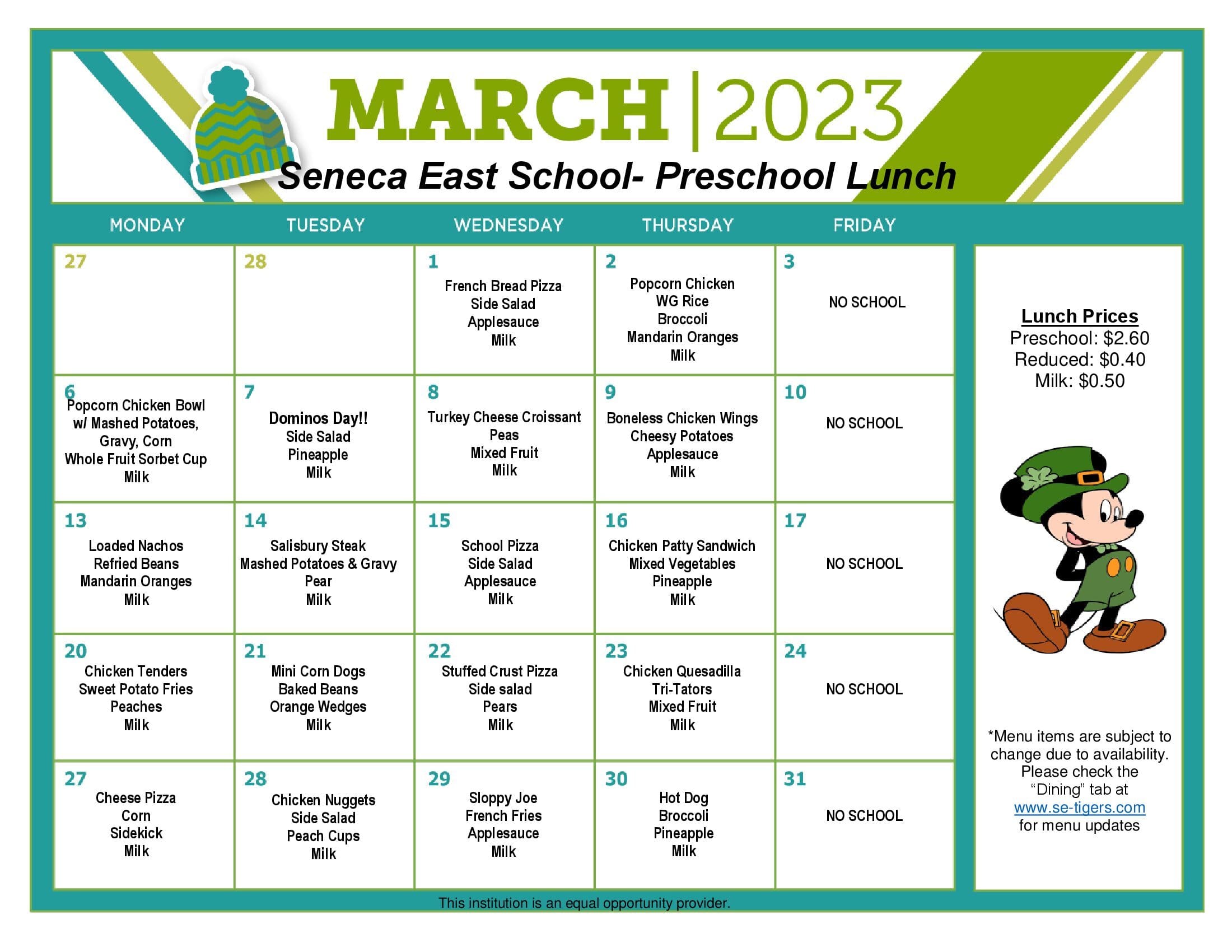 Food Services | SENECA EAST LOCAL SCHOOLS