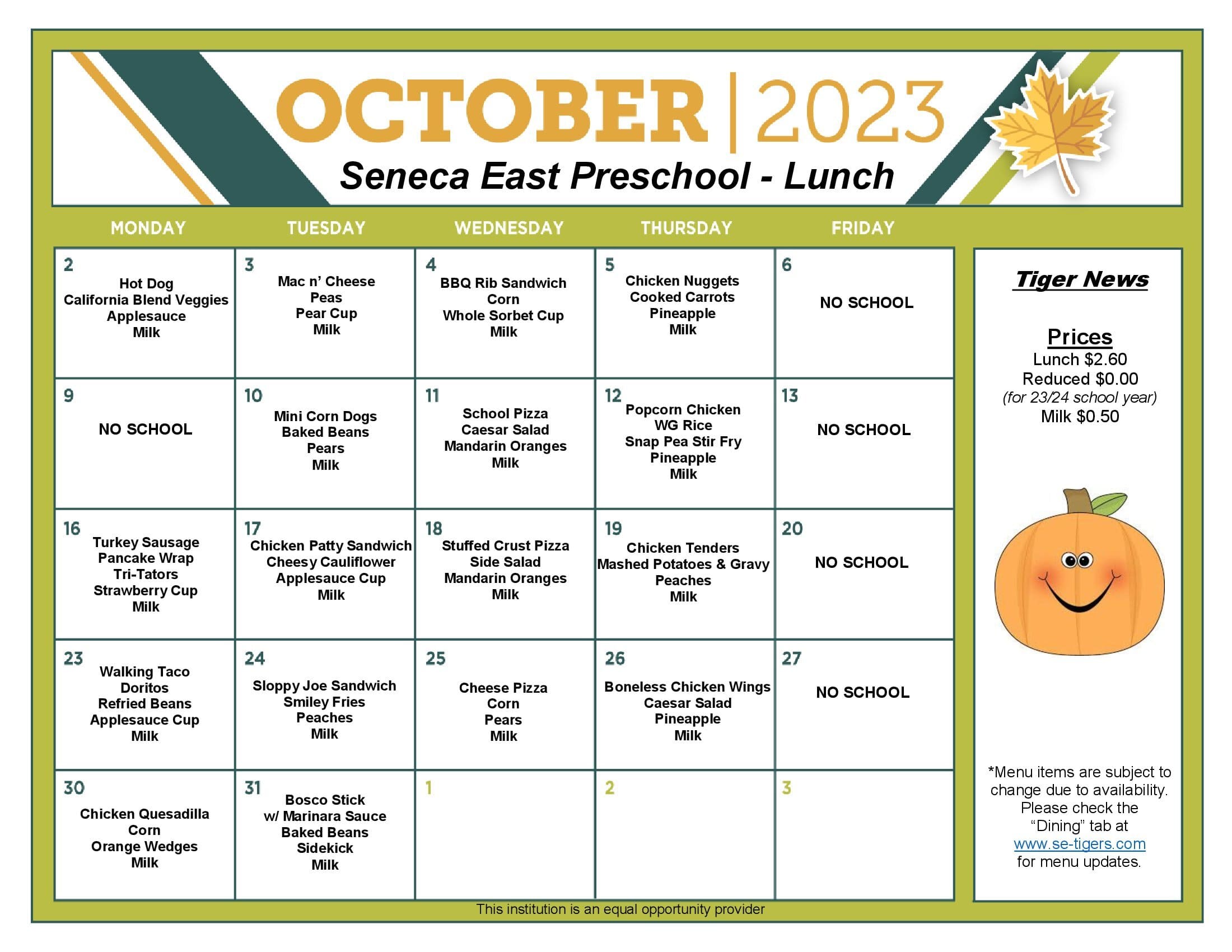 Food Services | SENECA EAST LOCAL SCHOOLS