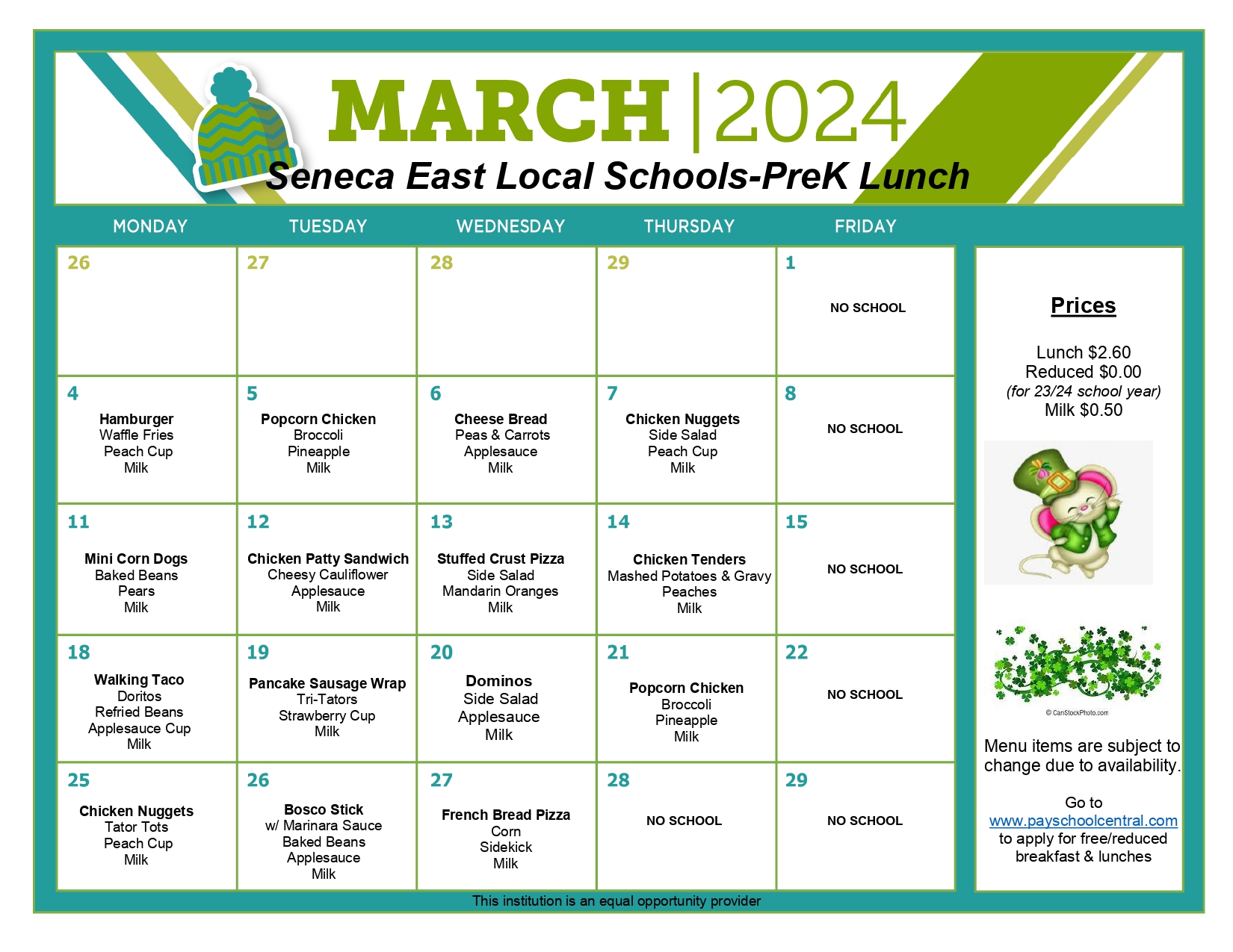 Food Services | SENECA EAST LOCAL SCHOOLS