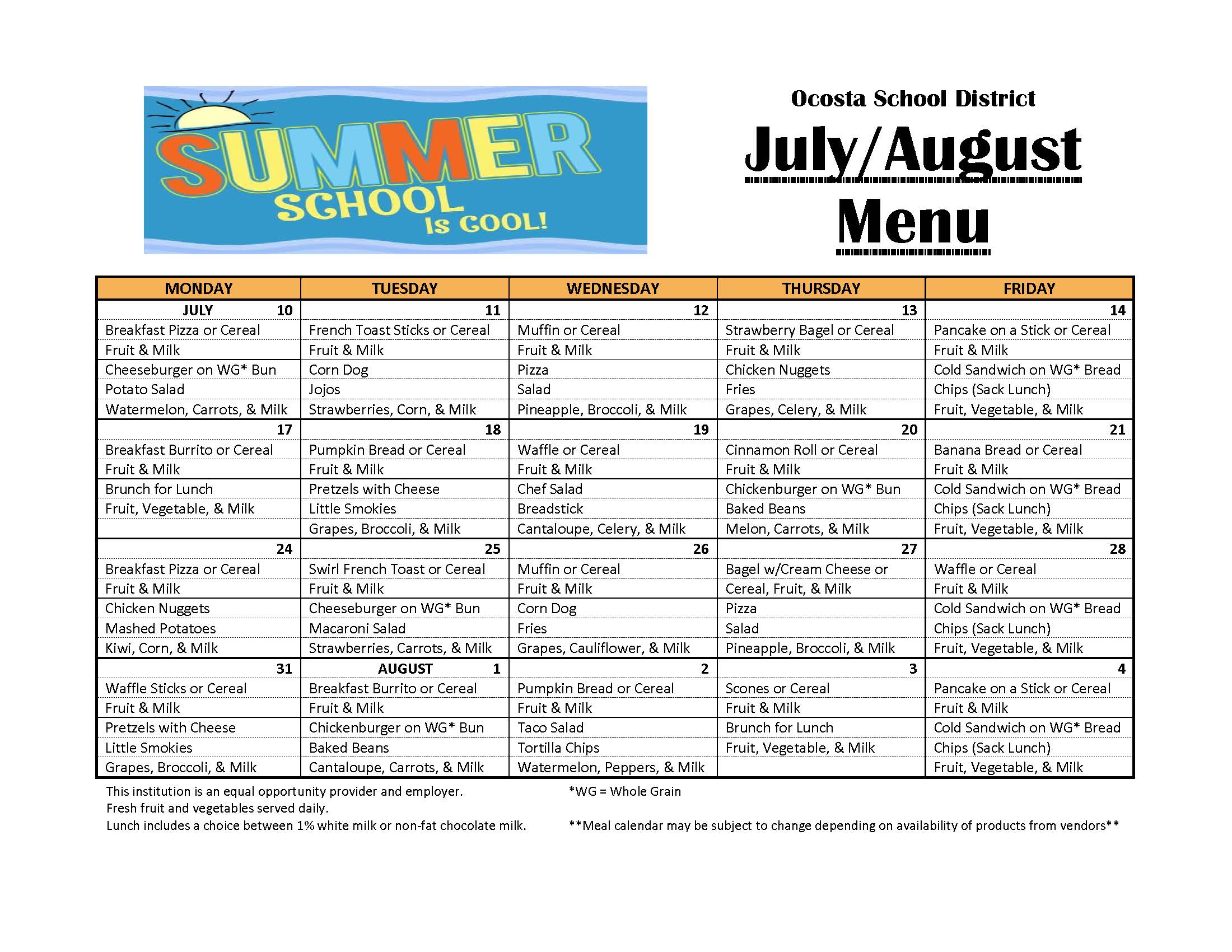 FOOD AND NUTRITION SERVICES | Ocosta School District
