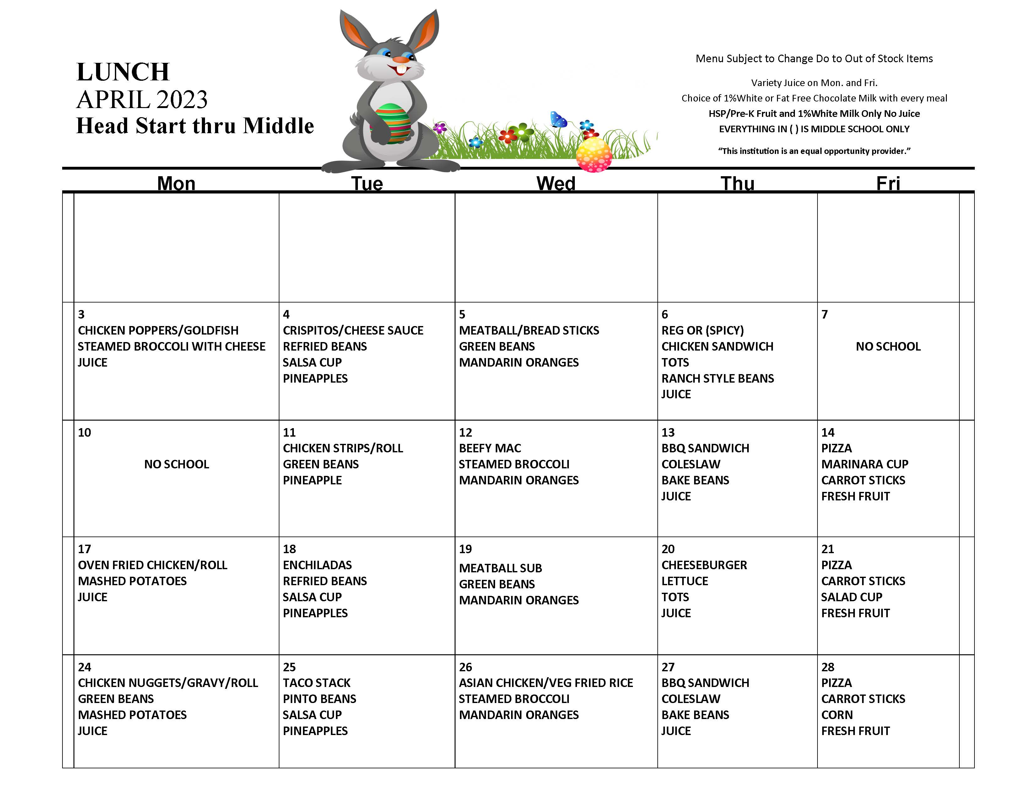 Food Service (click + for more pages) | Winona ISD