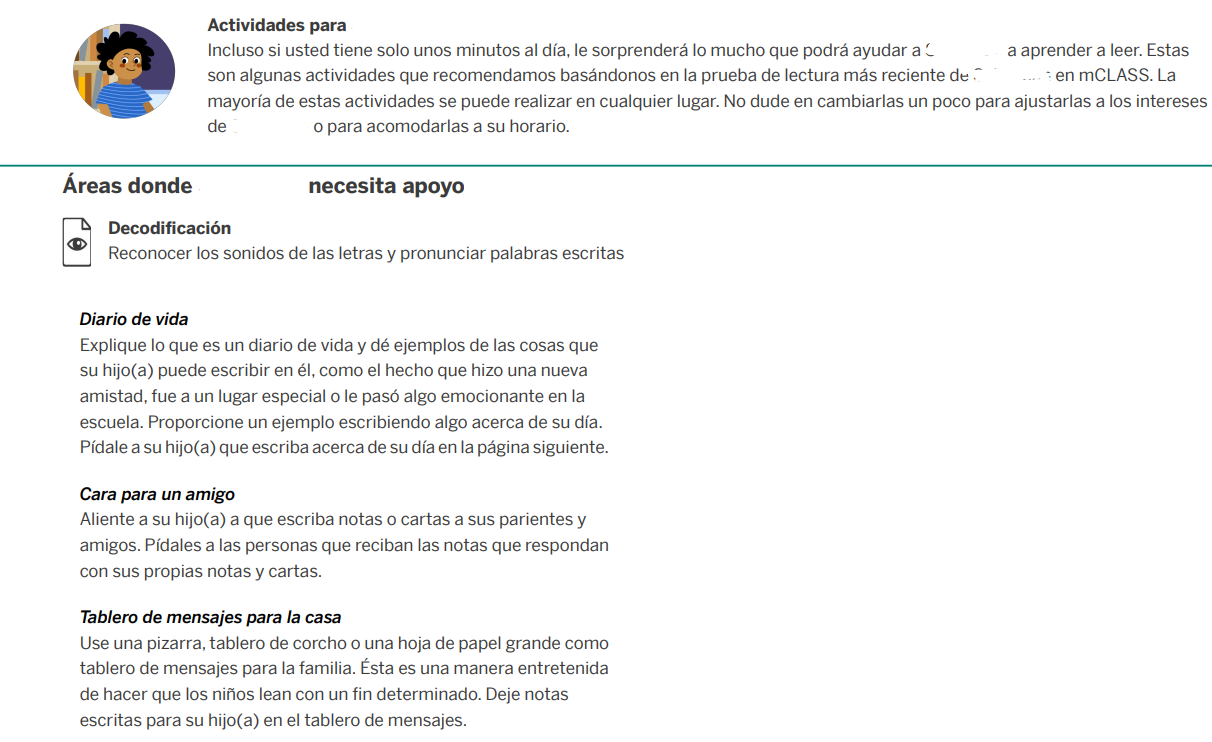 How to read the mCLASS home connect letter Spanish | St. Pauls ...