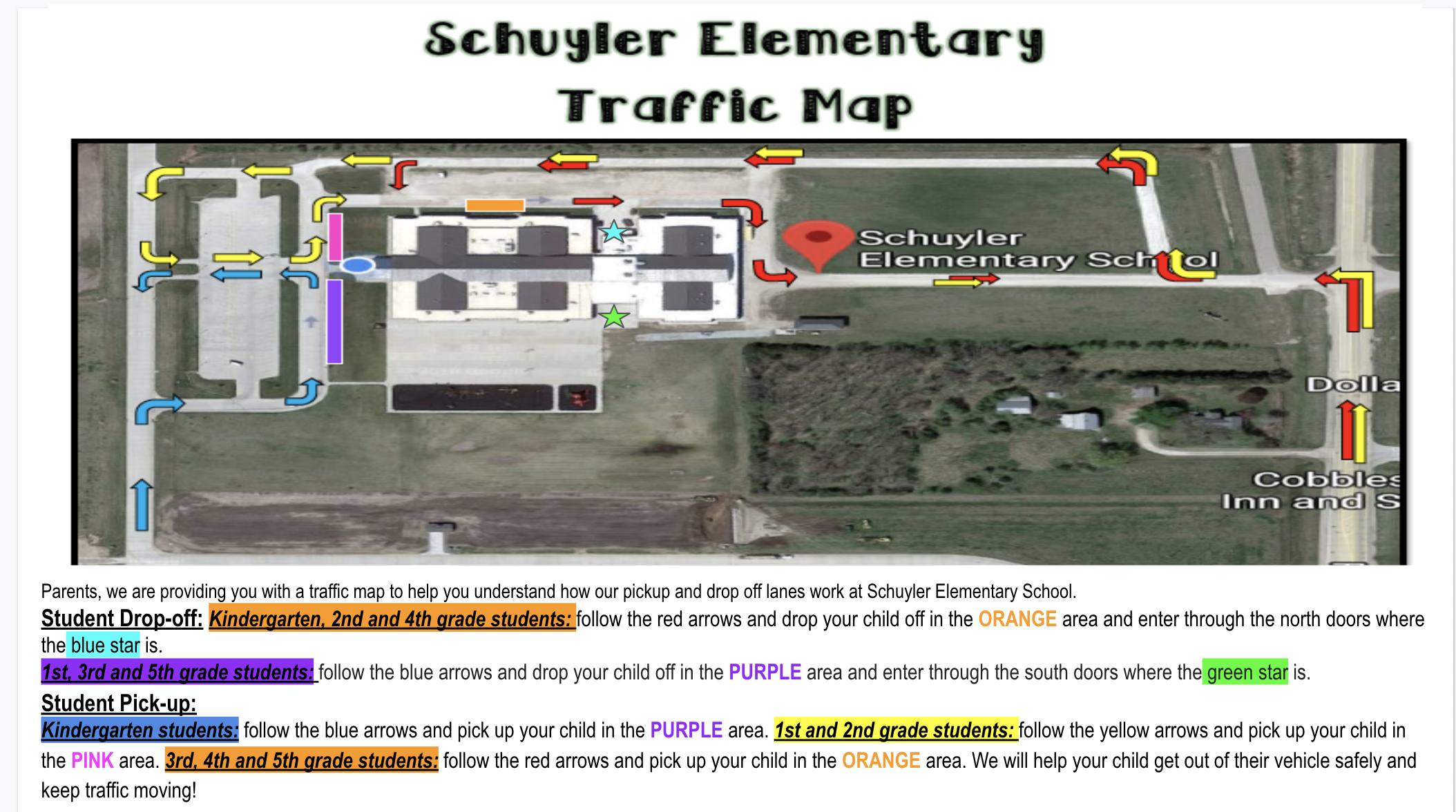 SES Traffic Maps | Schuyler Elementary School