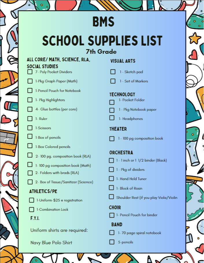 Supply Lists Dorothea Brown Middle School