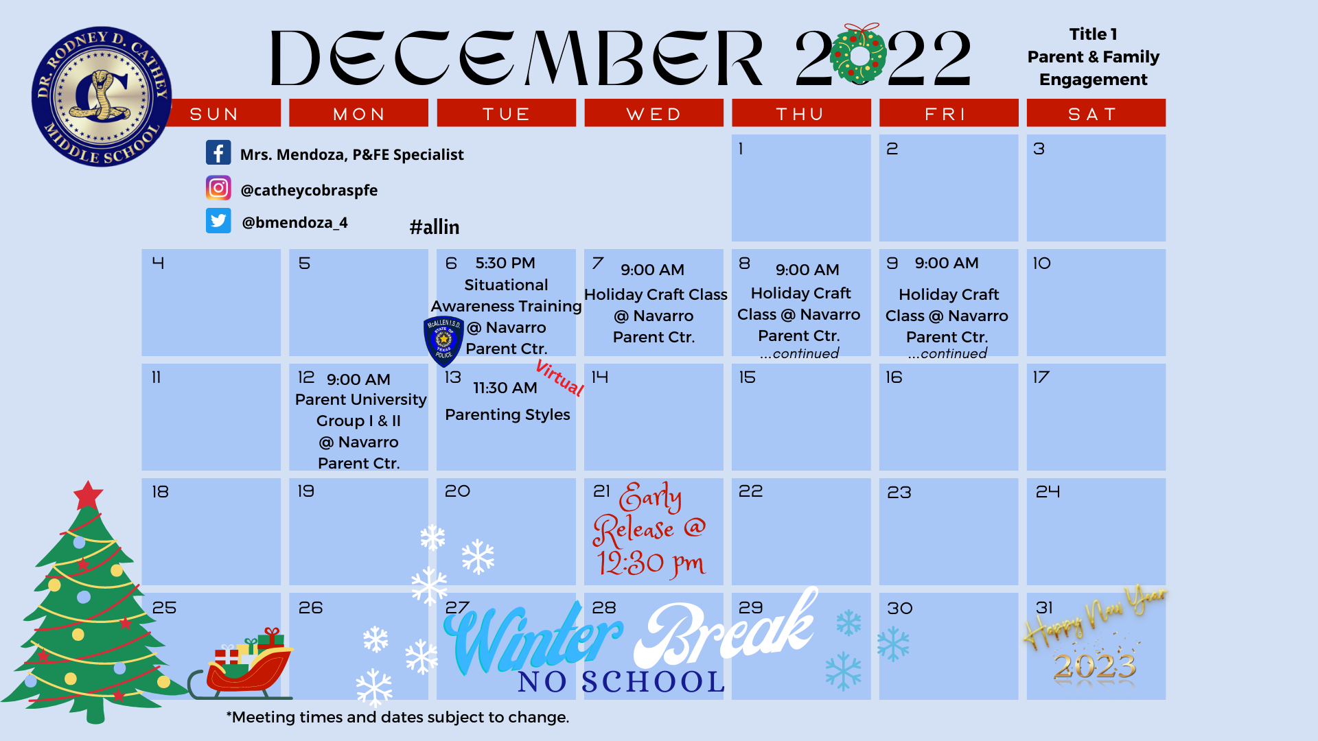 Parent & Family Engagement | Dr. Rodney D. Cathey Middle School