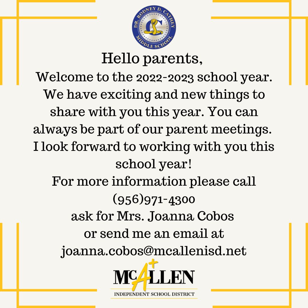 Parent & Family Engagement | Dr. Rodney D. Cathey Middle School