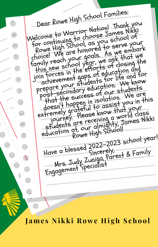 Parent & Family Engagement | James Nikki Rowe High School