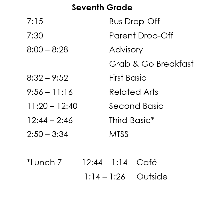 Grade Level and Delay Bell Schedules | Hurricane Middle School
