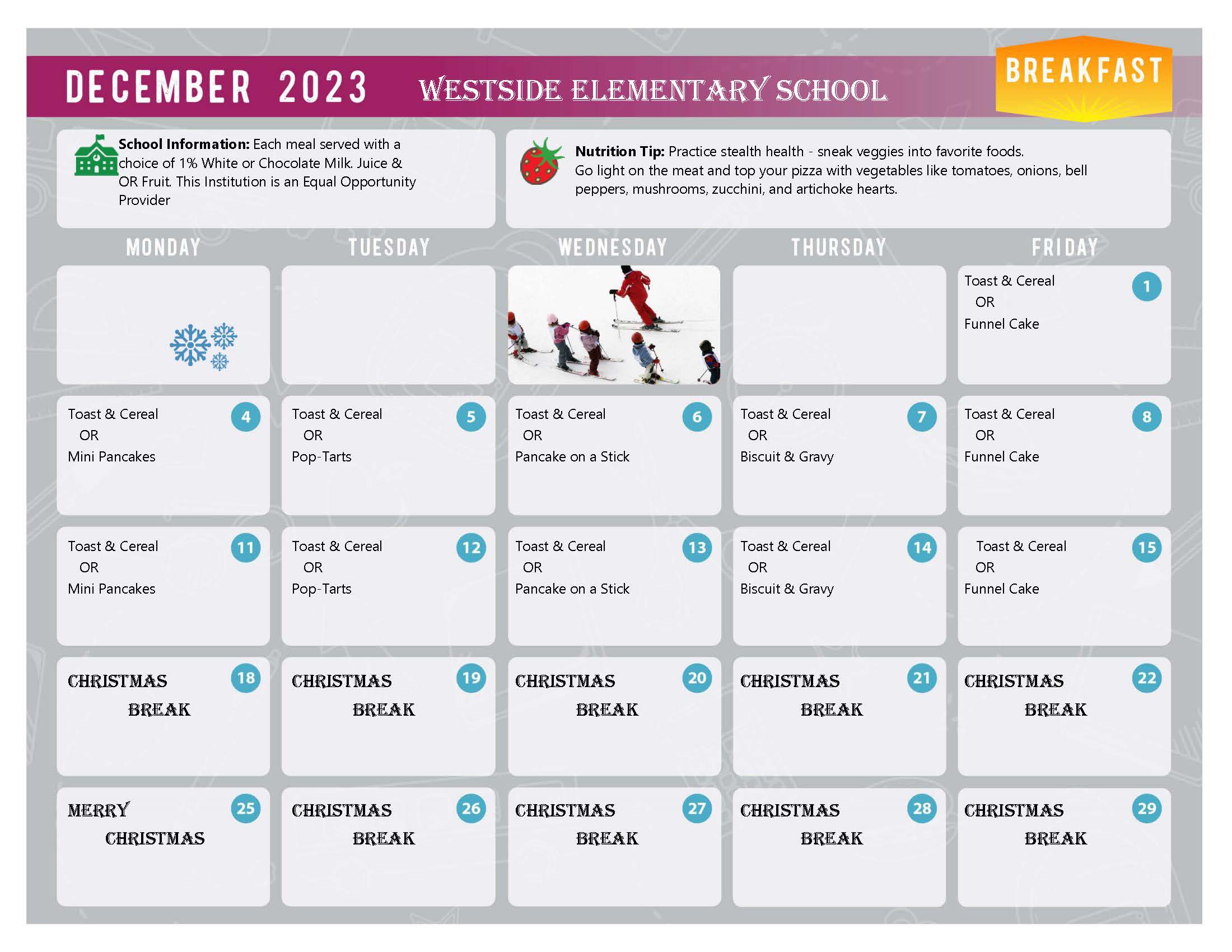 Dining Menus for Schools | Westside Consolidated School District