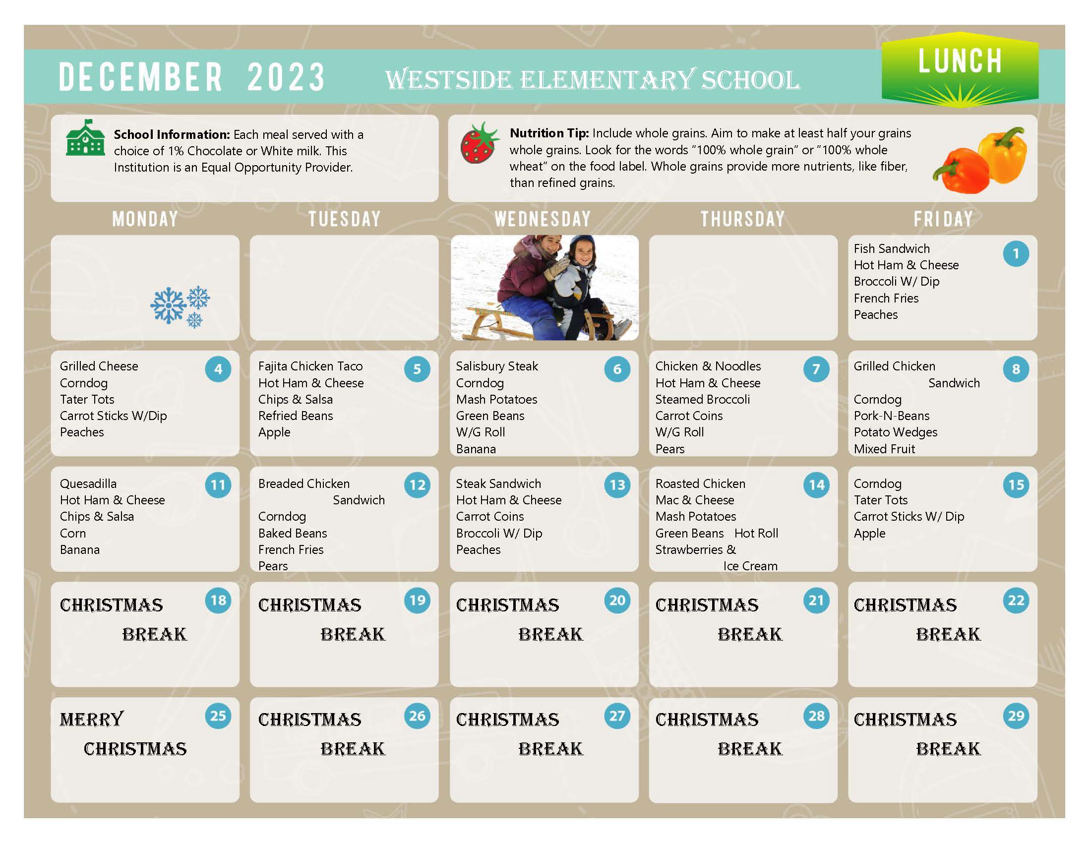 Dining Menus for Schools | Westside Consolidated School District