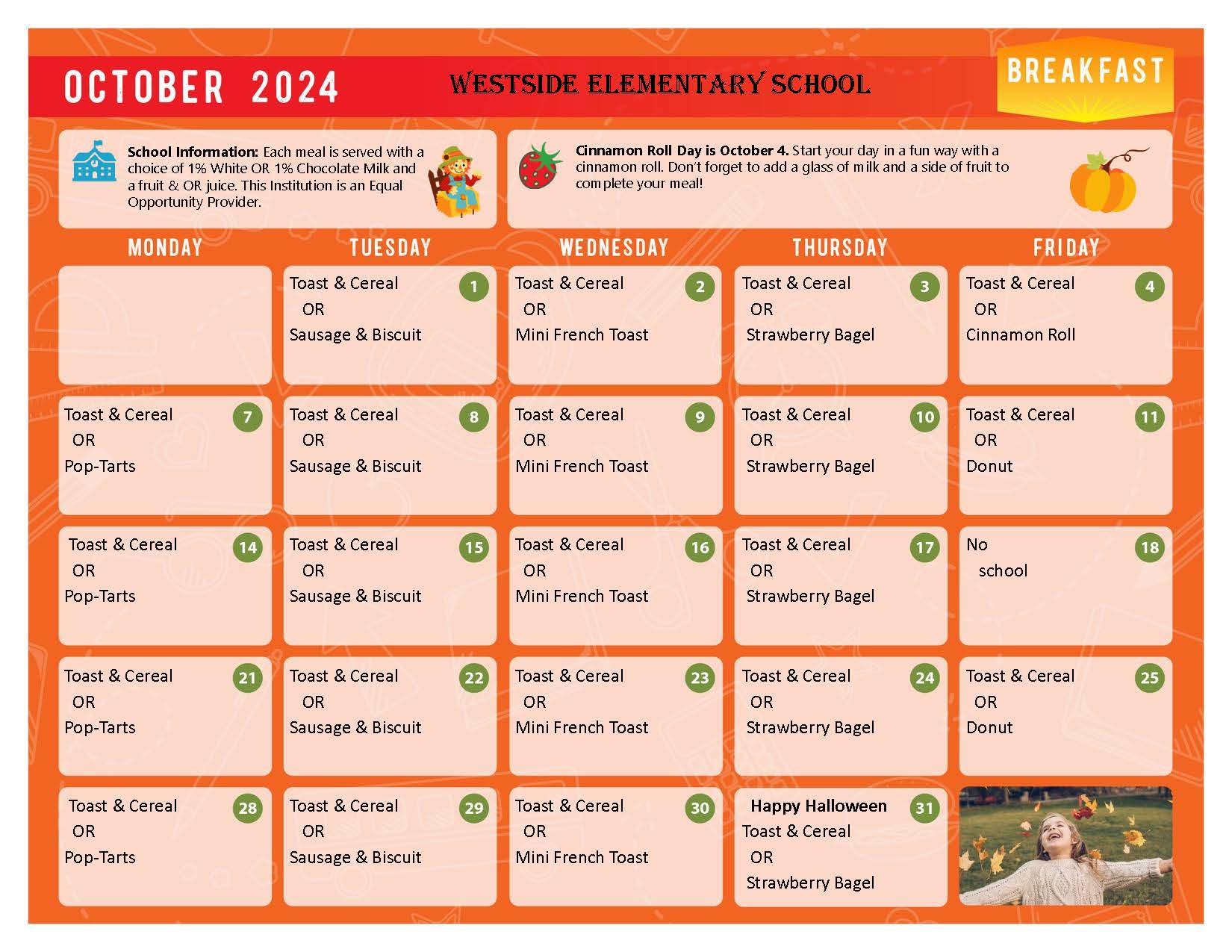 Dining Menus for Schools | Westside Consolidated School District