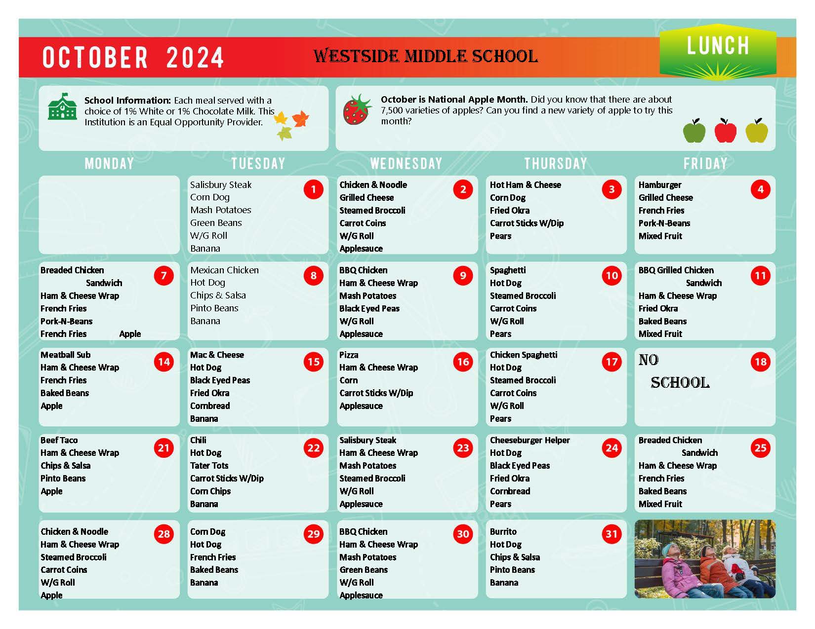 Dining Menus for Schools | Westside Consolidated School District