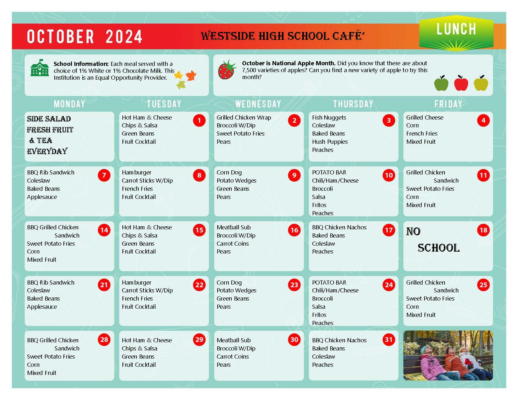Dining Menus for Schools | Westside Consolidated School District