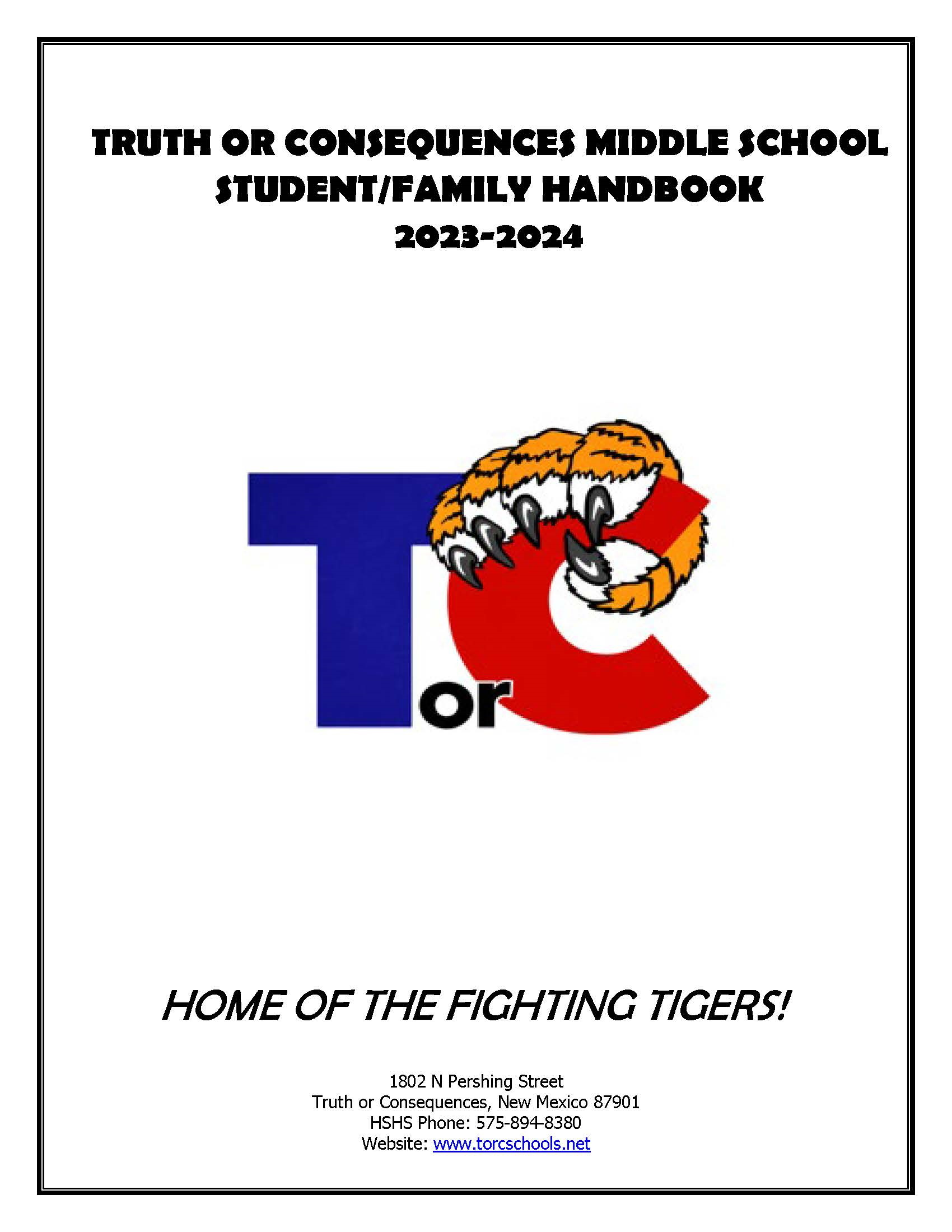 School and District Handbooks | Truth or Consequences Municipal Schools