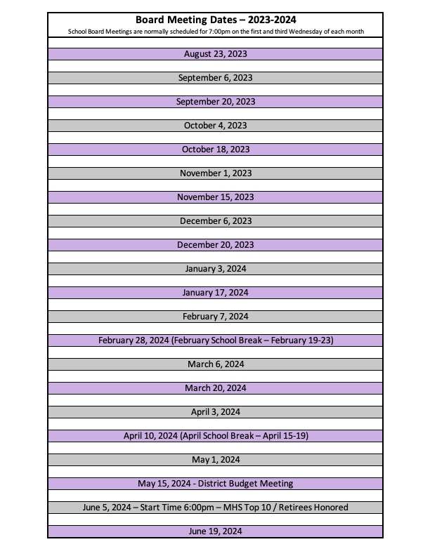 Board Meetings | MSAD 35
