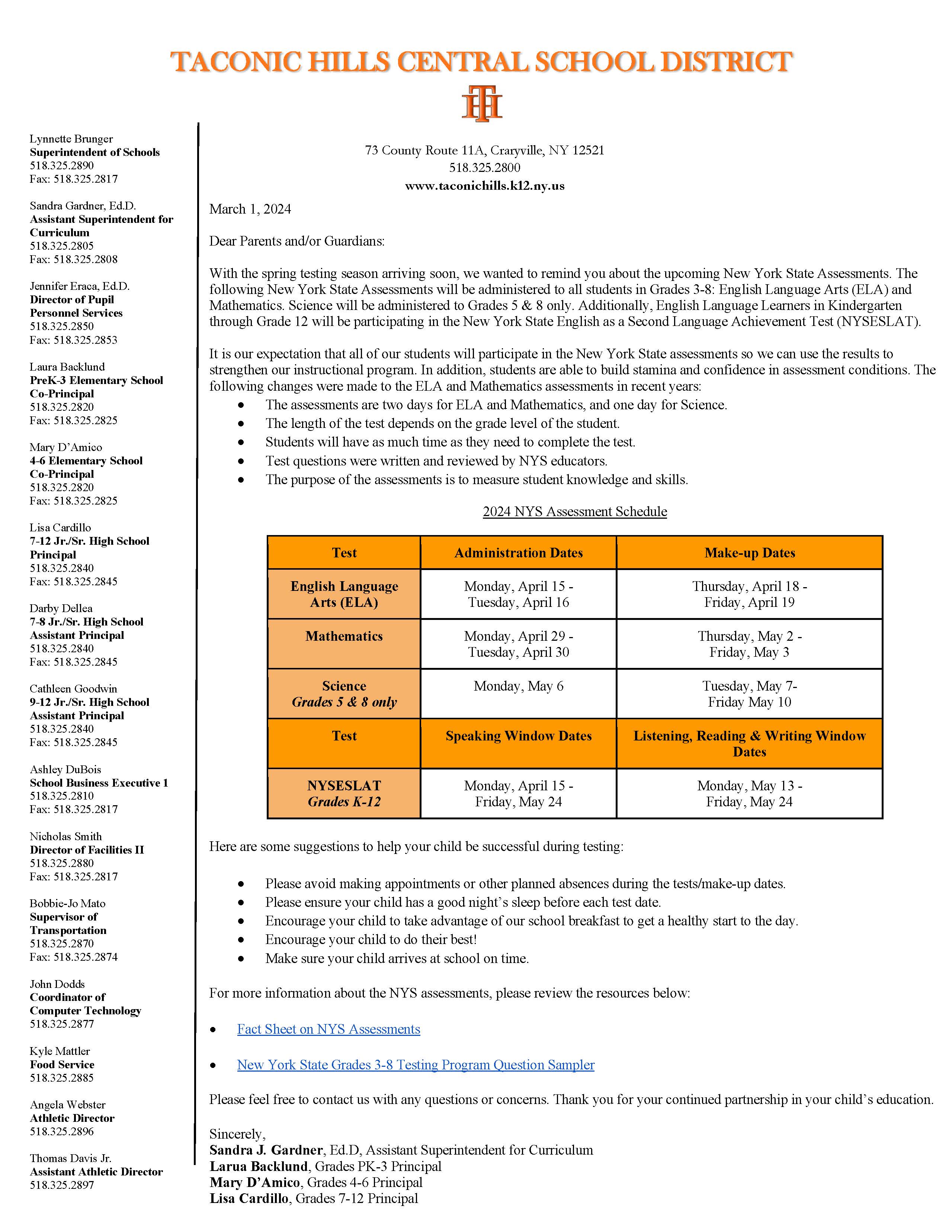 Friday Folder | Taconic Hills Central School District