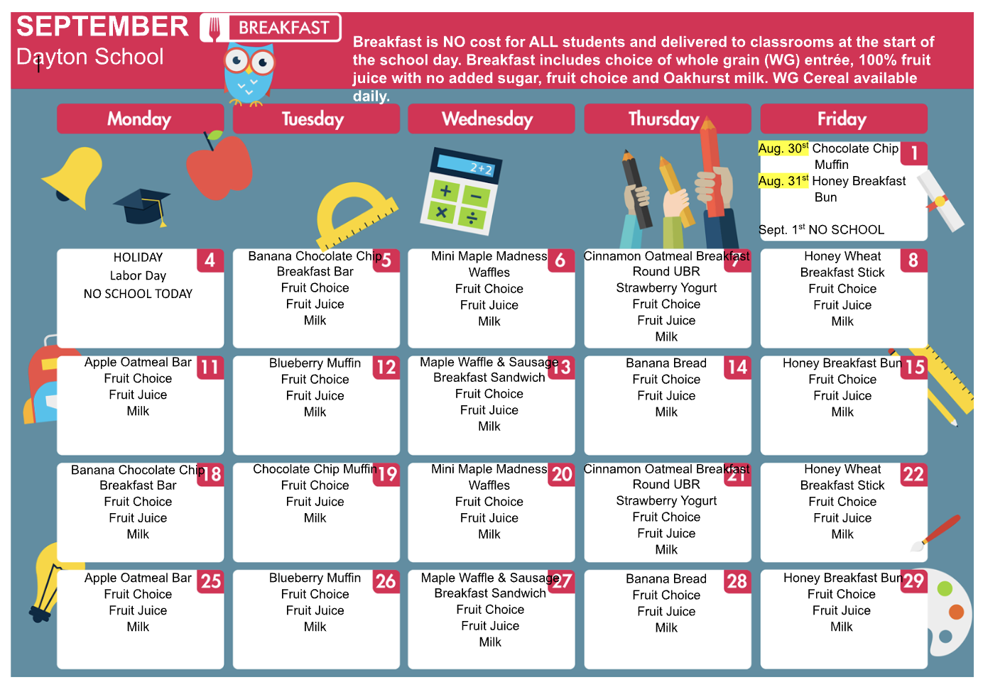 School Nutrition Information | Dayton Consolidated School
