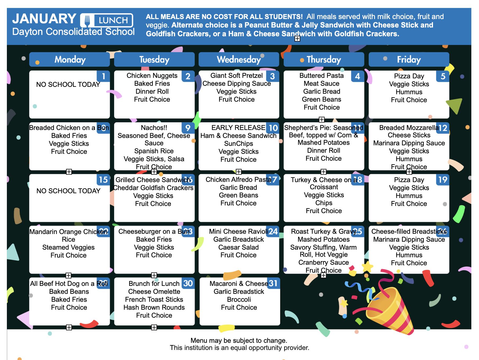 School Nutrition Information | Dayton Consolidated School