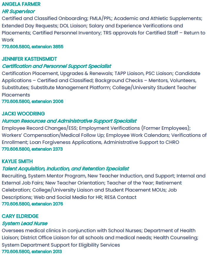 Human Resources | Bartow County School System