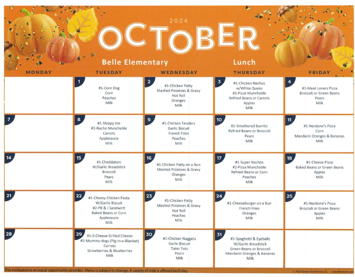 Food Service Menus | Maries County R-2 School District