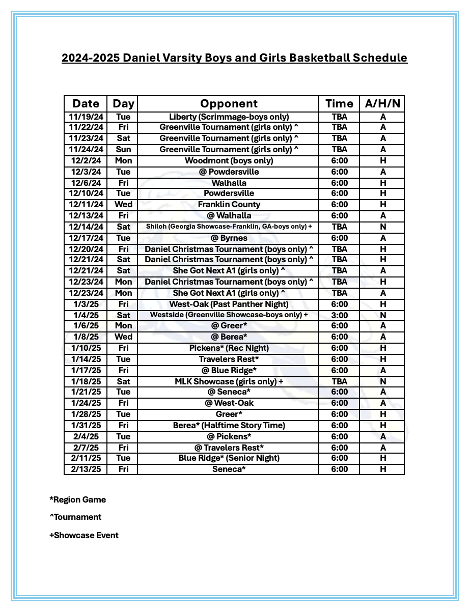 Boys Basketball | D.W. Daniel High School