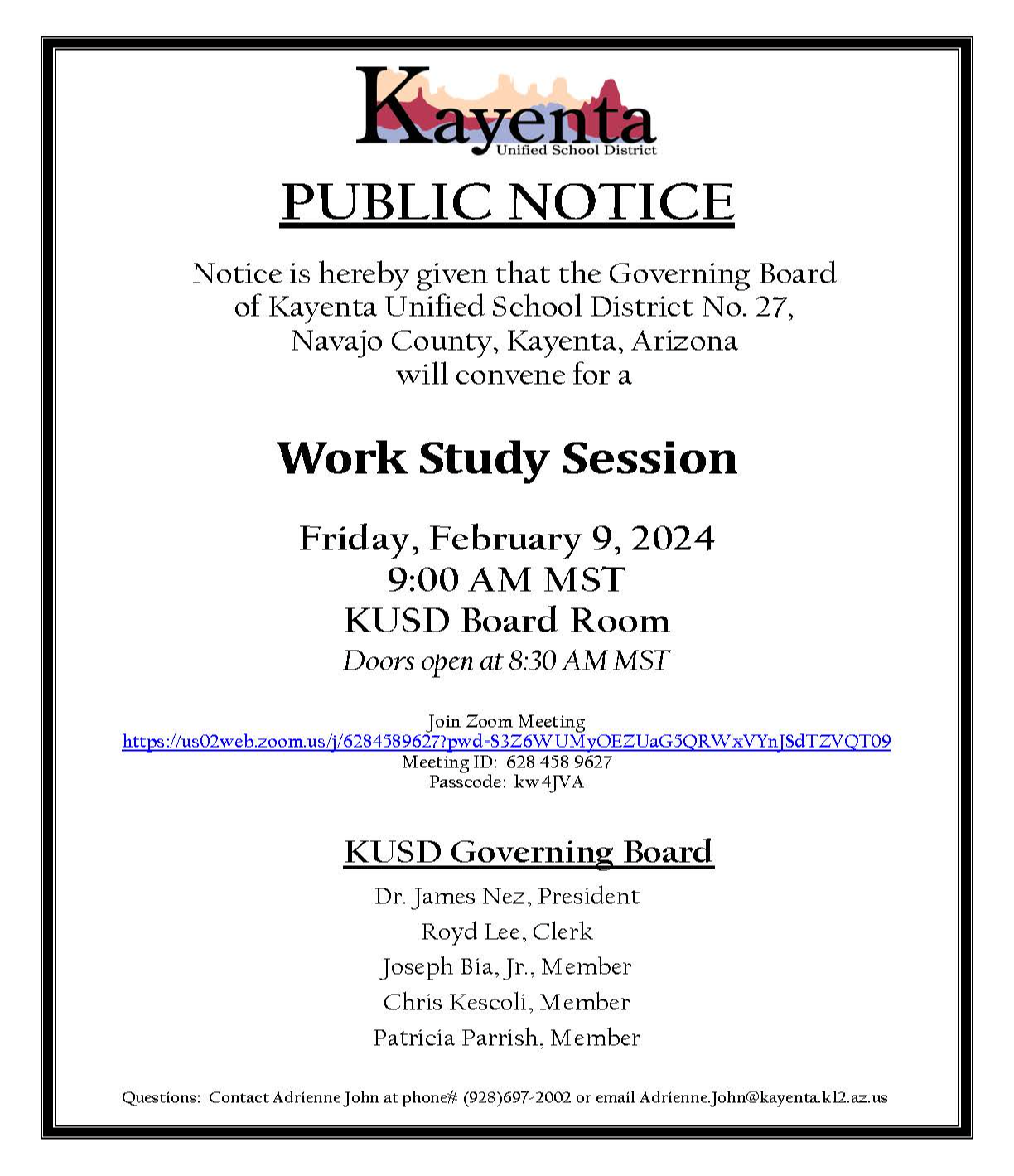 Governing Board | Kayenta Unified School District