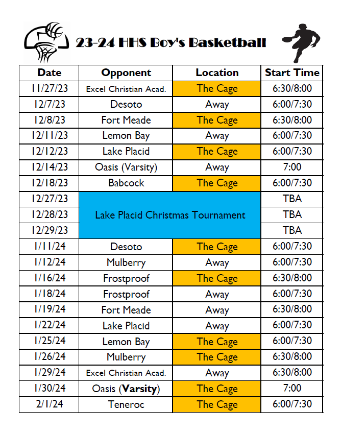 Boys Basketball | Hardee High School