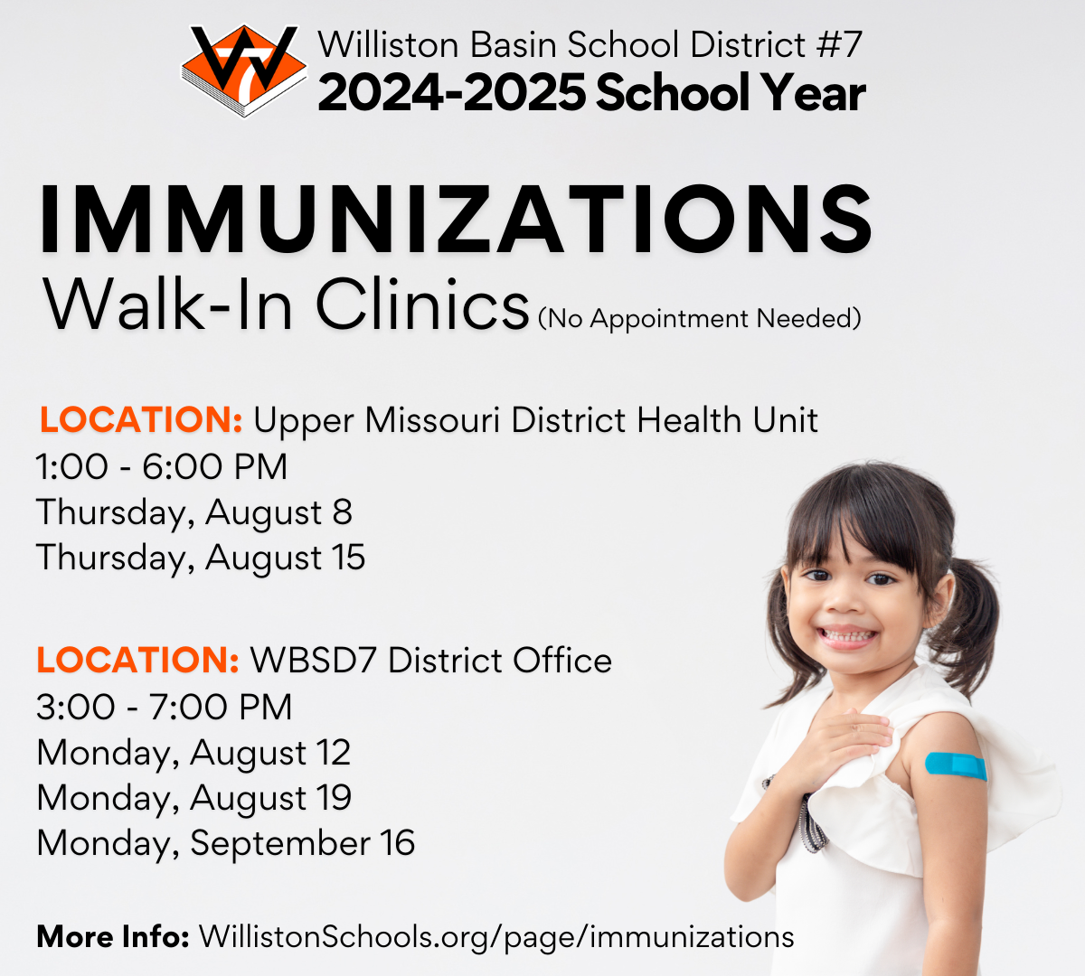 Immunizations | Williston Basin School District #7