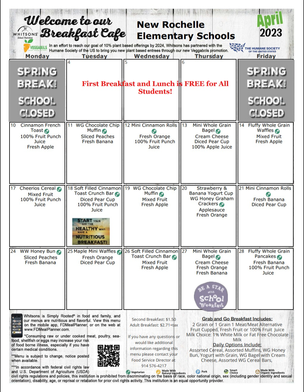 Menu at a Glance | City School District of New Rochelle