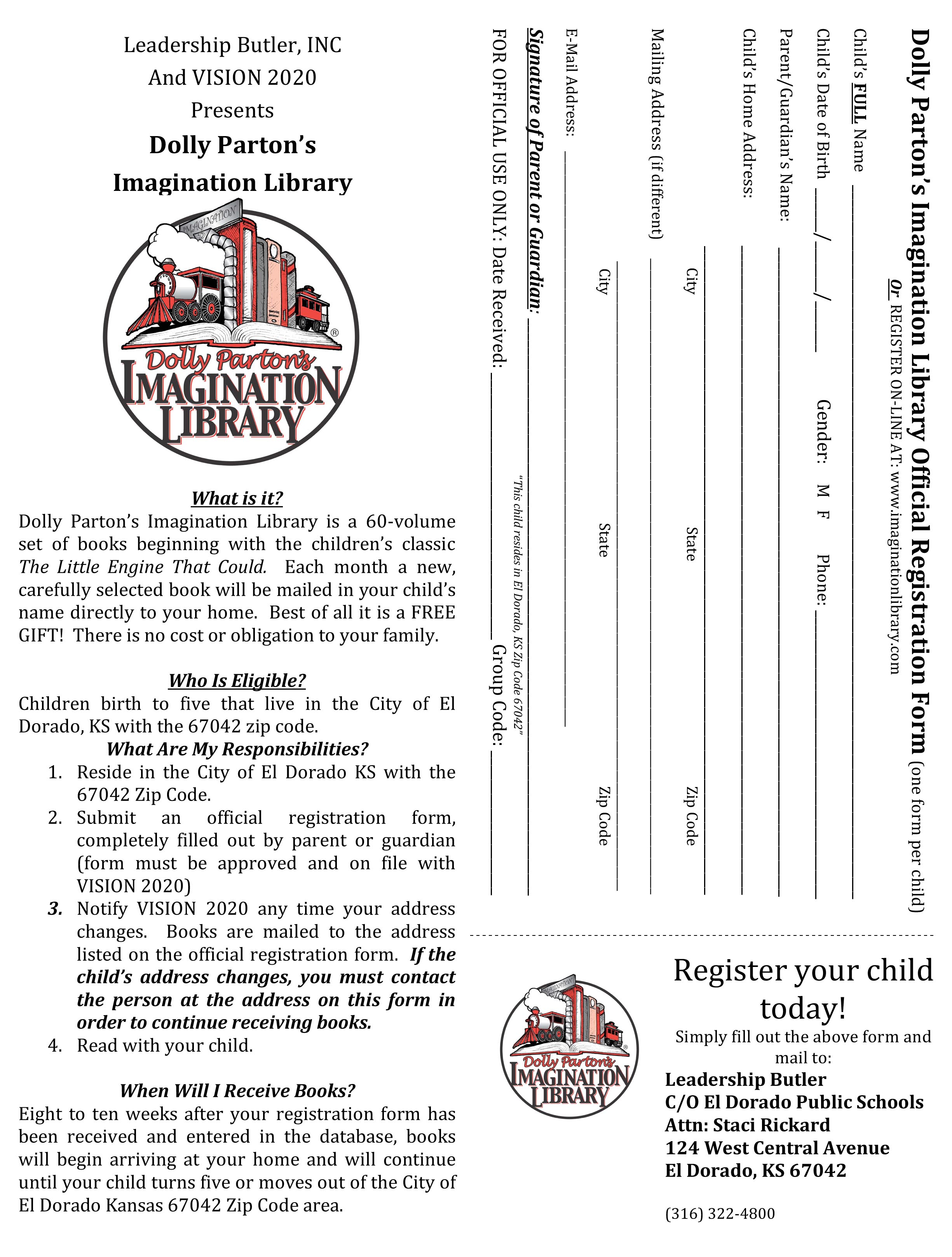 Dolly Parton's Imagination Library | El Dorado Public Schools