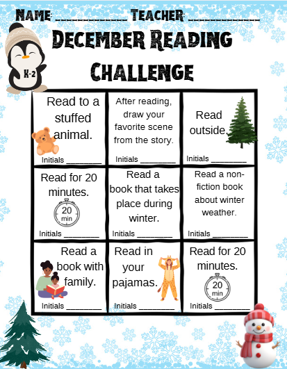 December Reading Challenge | J.D. Parker Elementary School