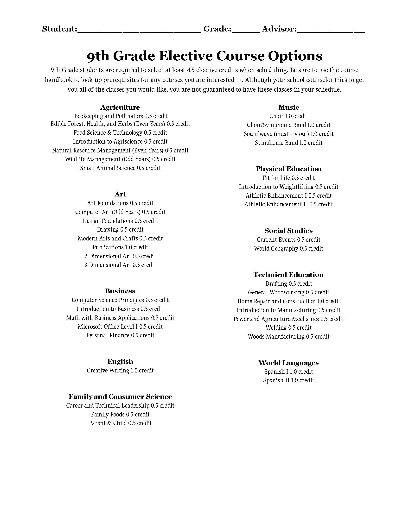 Planning for High School | Mishicot Middle School