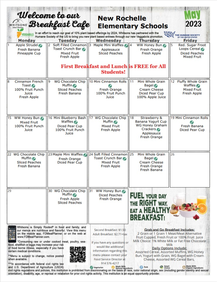 Menu at a Glance | Columbus Elementary School