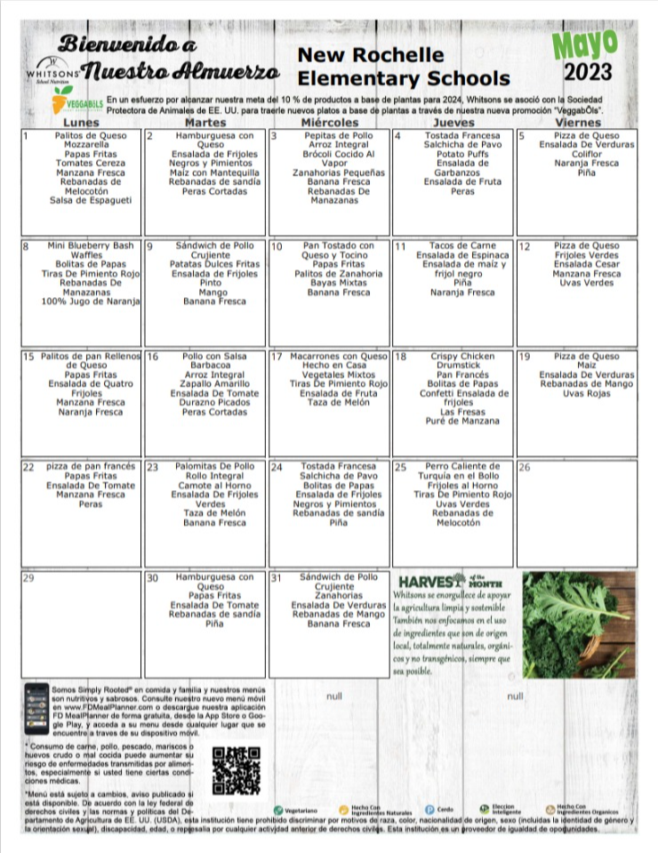 Menu at a Glance | Jefferson Elementary School