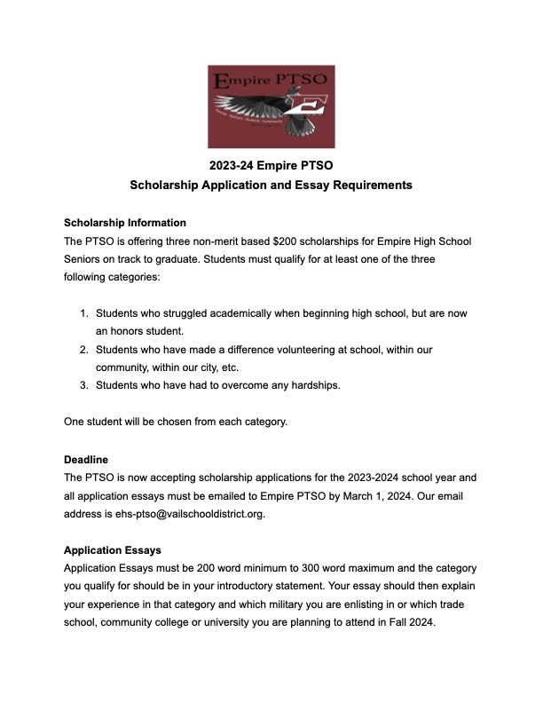 Parent Teacher Student Organization | Empire High School