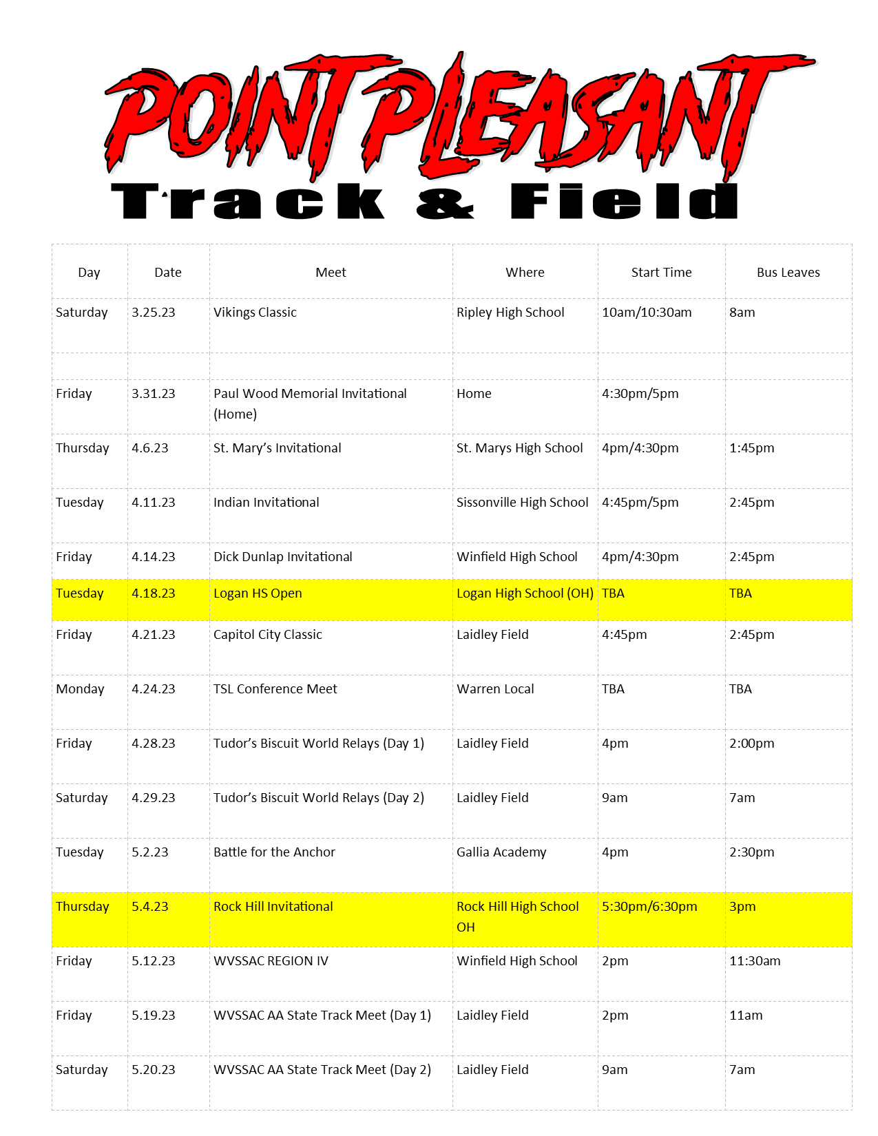 Track & Field | Point Pleasant Junior/Senior High School