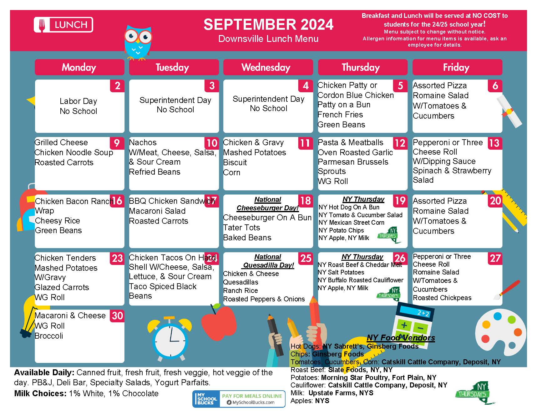 Food Services | Downsville Central School District