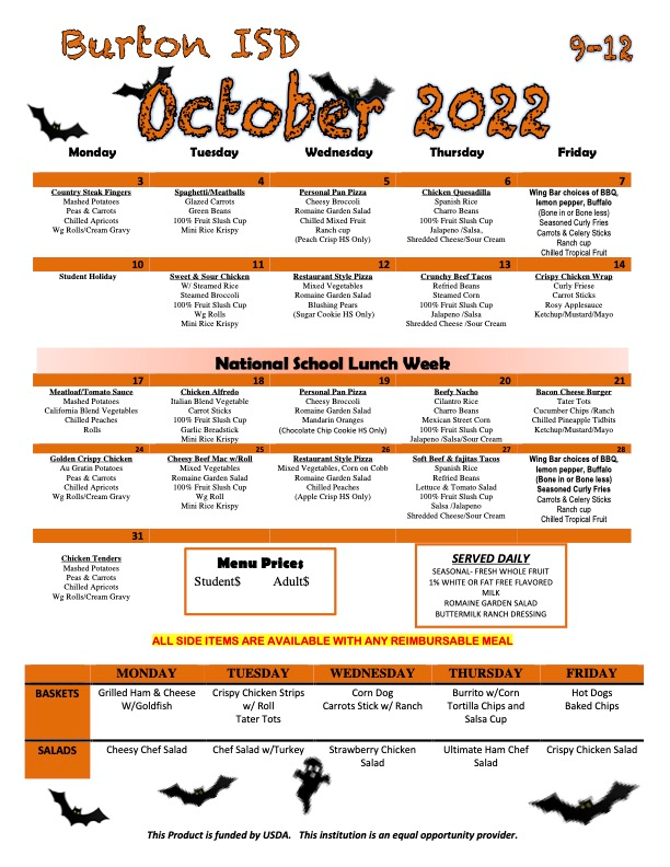 Child Nutrition | Burton Independent School District