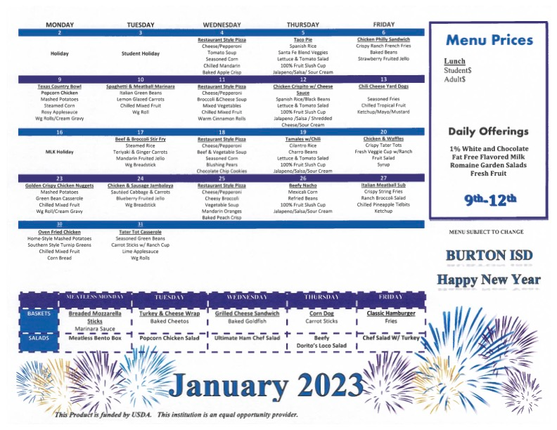 Child Nutrition | Burton Independent School District