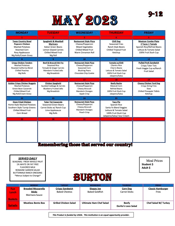 Child Nutrition | Burton Independent School District