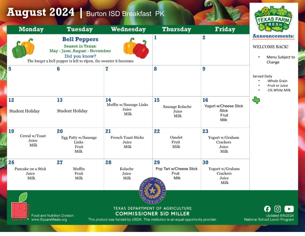 Child Nutrition | Burton Independent School District