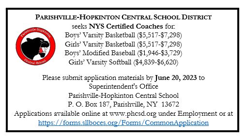 Employment | Parishville-Hopkinton Central School District