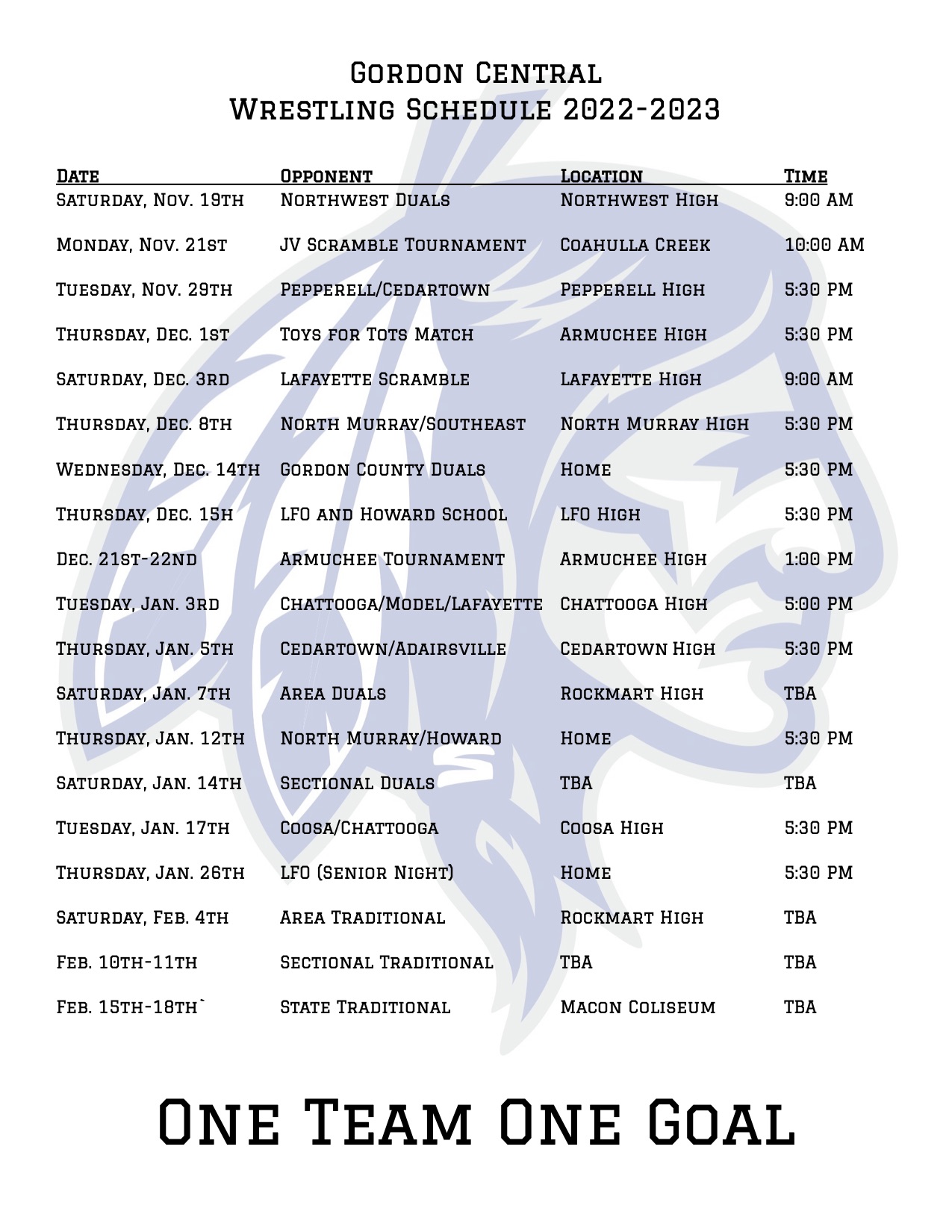 Wrestling | Gordon Central High School