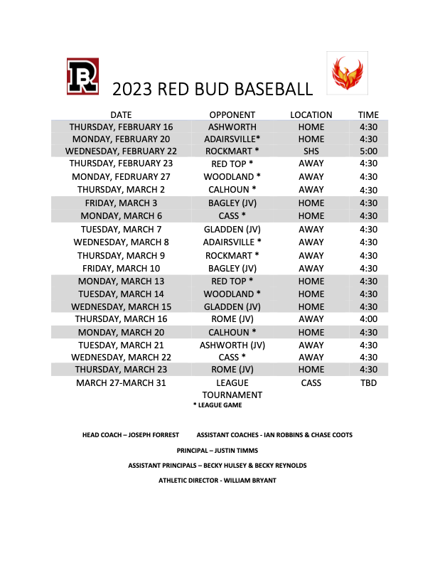 Baseball | Red Bud Middle School